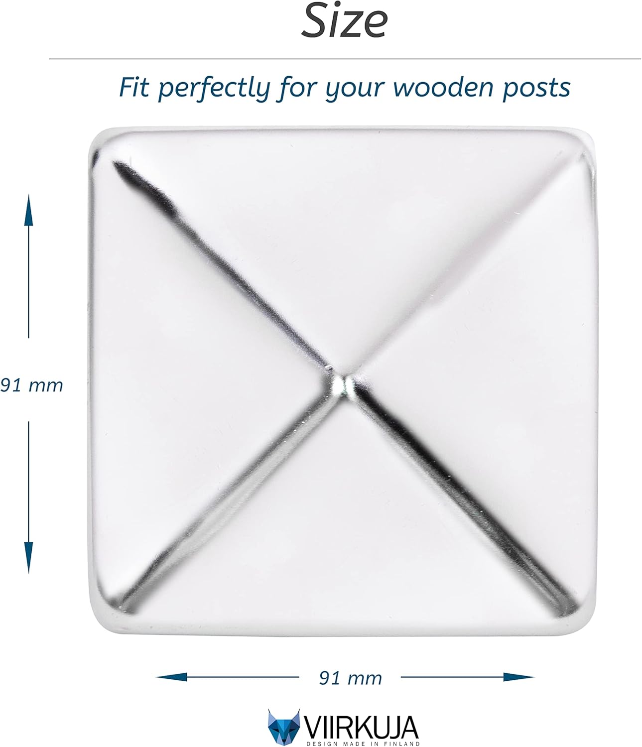 Buy Post caps 9x9 cm - 10 Pieces, 90x90 mm, Stainless Steel Fence Post ...