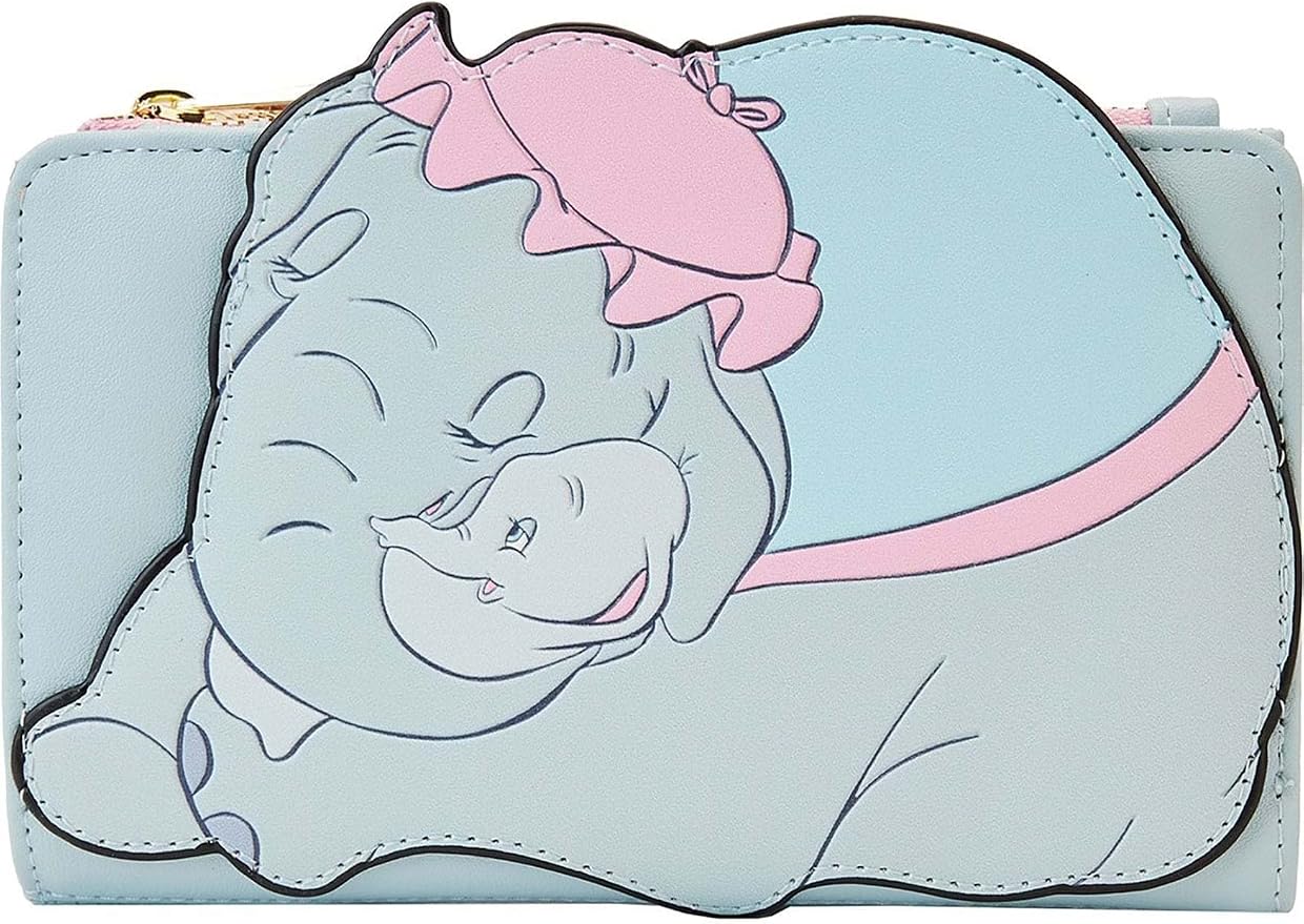 Amazon.com: Loungefly Disney Dumbo Mrs Jumbo Flap Wallet : Clothing ...