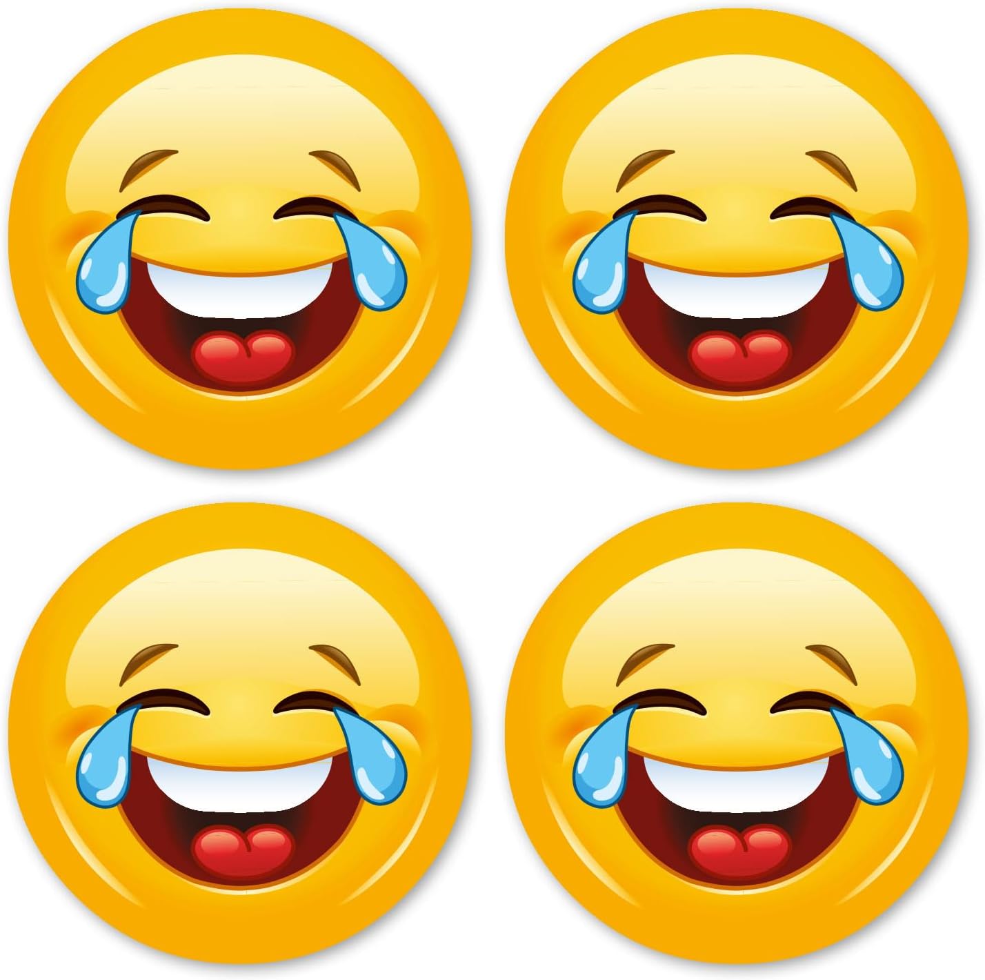 easydruck24de Set of 4 Smiley Tears I KFZ_306 I Round Stickers Diameter ...