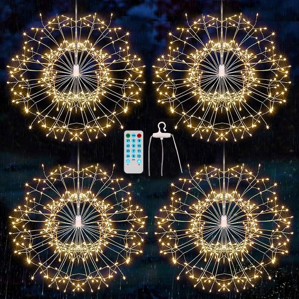 Lightstyle London Starburst Small Silver Battery Powered Hanging Light ...