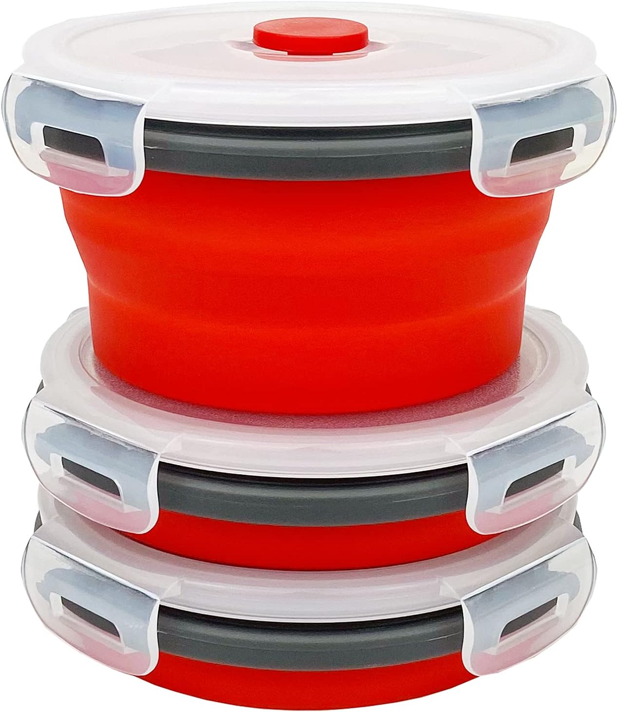 Amazon.com: CCyanzi 3piece Round Collapsible Bowl with Lids, Silicone ...
