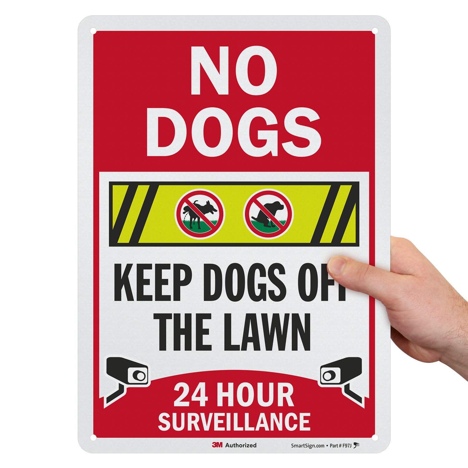 SmartSign No Dogs Keep Dogs Off The Lawn 24 Hour Surveillance Sign smartsign-no-dogs-keep-dogs-off-the-lawn-24-hour-surveillance-sign