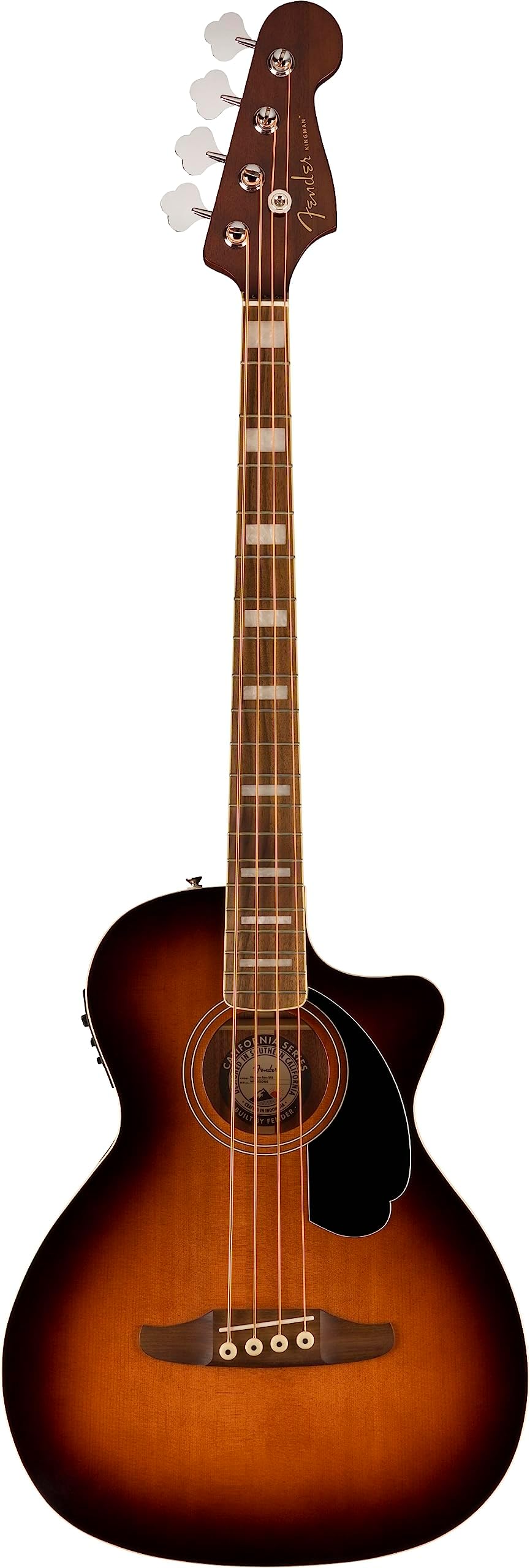 Amazon.com: Fender Acoustic Bass Guitar, 4-String, Kingman V2 with ...