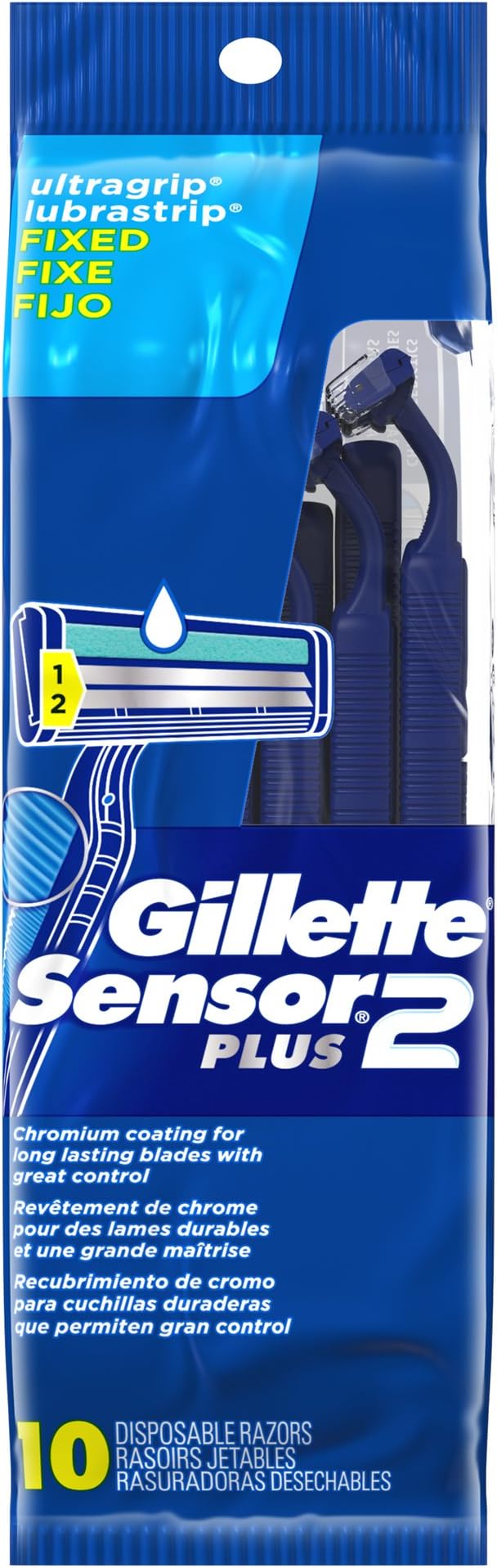 Amazon.com: Gillette Sensor2 Plus Men’s Disposable Razors, 10 Count ...
