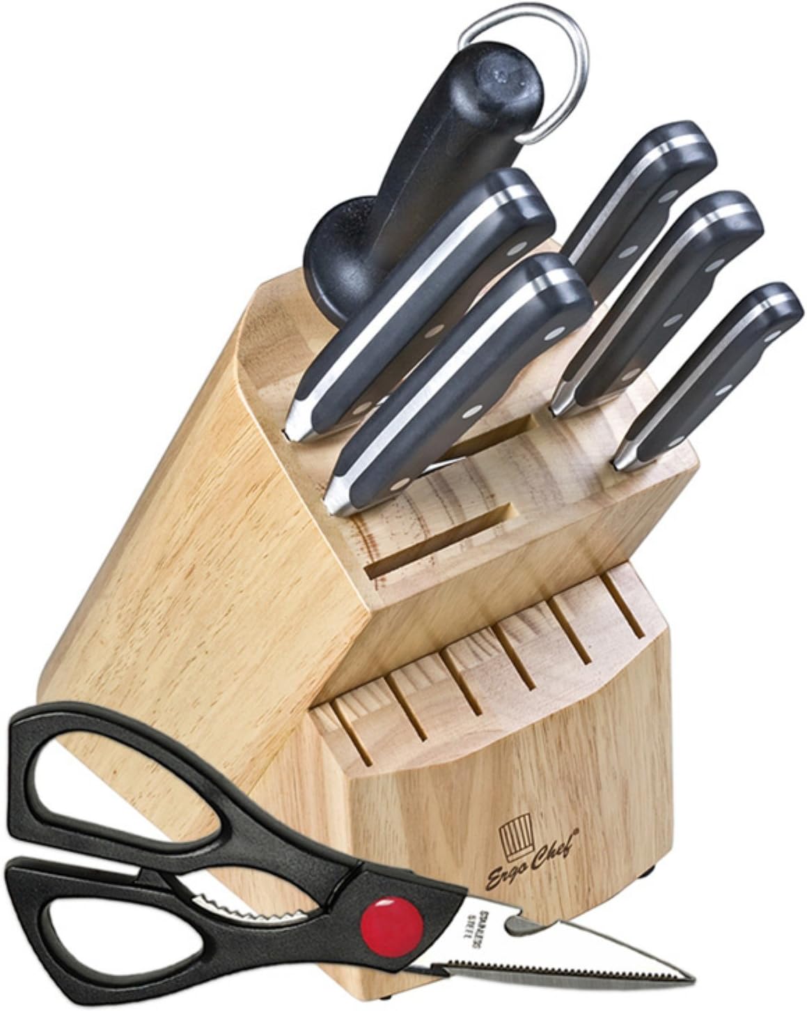 Amazon.com: Pro-Series 8-Piece Wooden Block Cutlery Set: Knife Blocks ...