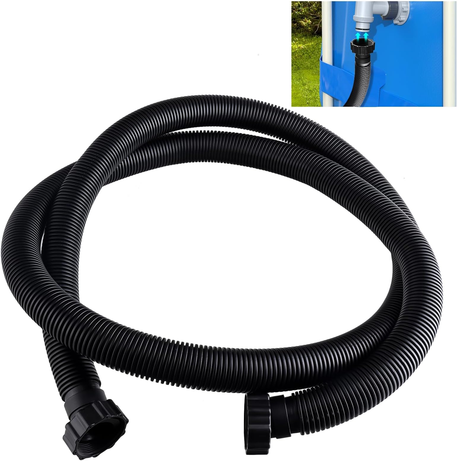 Amazon.com : Intex Swimming Pool Hose with Fitting 2 inch Internal ...