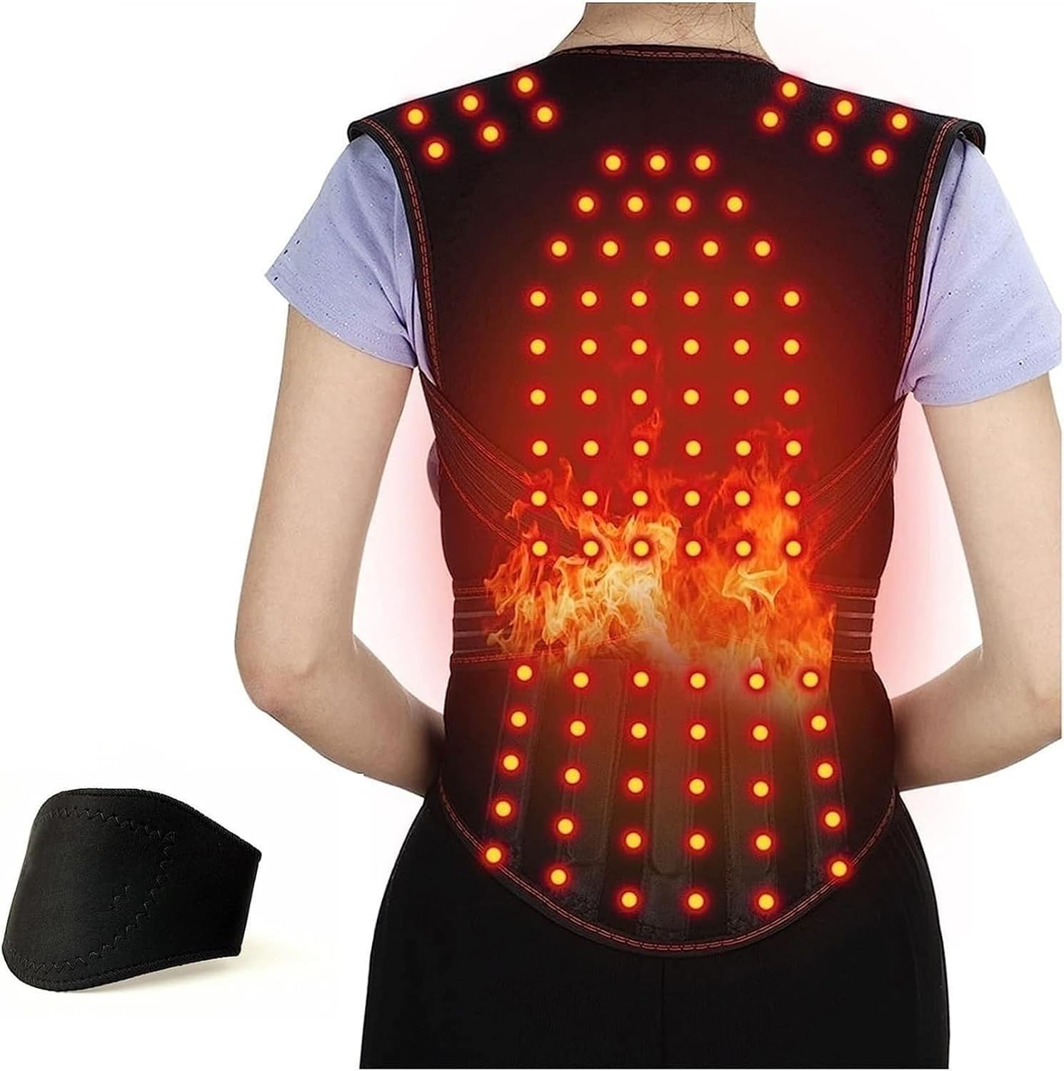 Amazon.com: Back Brace Posture Corrector， Heating Therapy Vest 108 ...