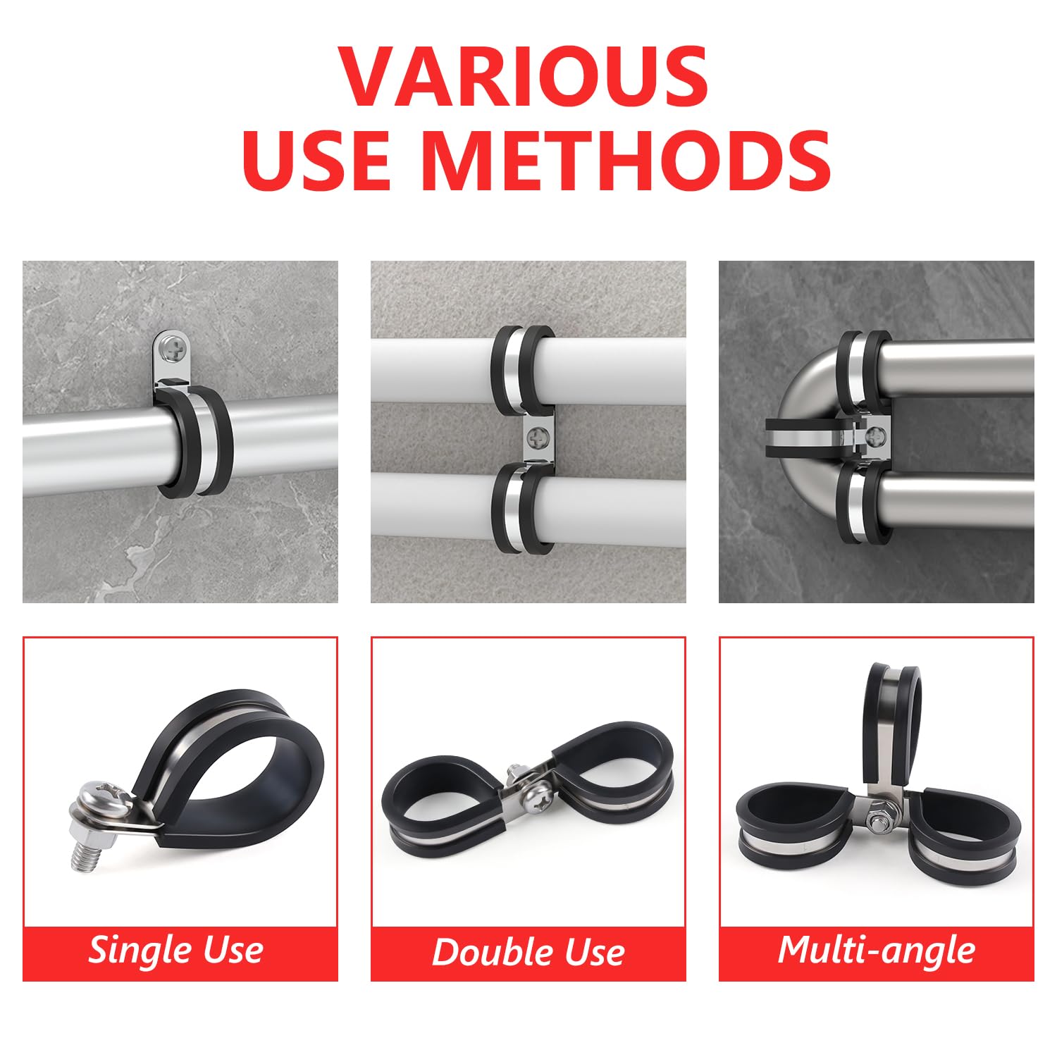 Snapklik.com : 30Pcs Cable Clamps 3/16 Inch Stainless Steel Cable Clamp ...