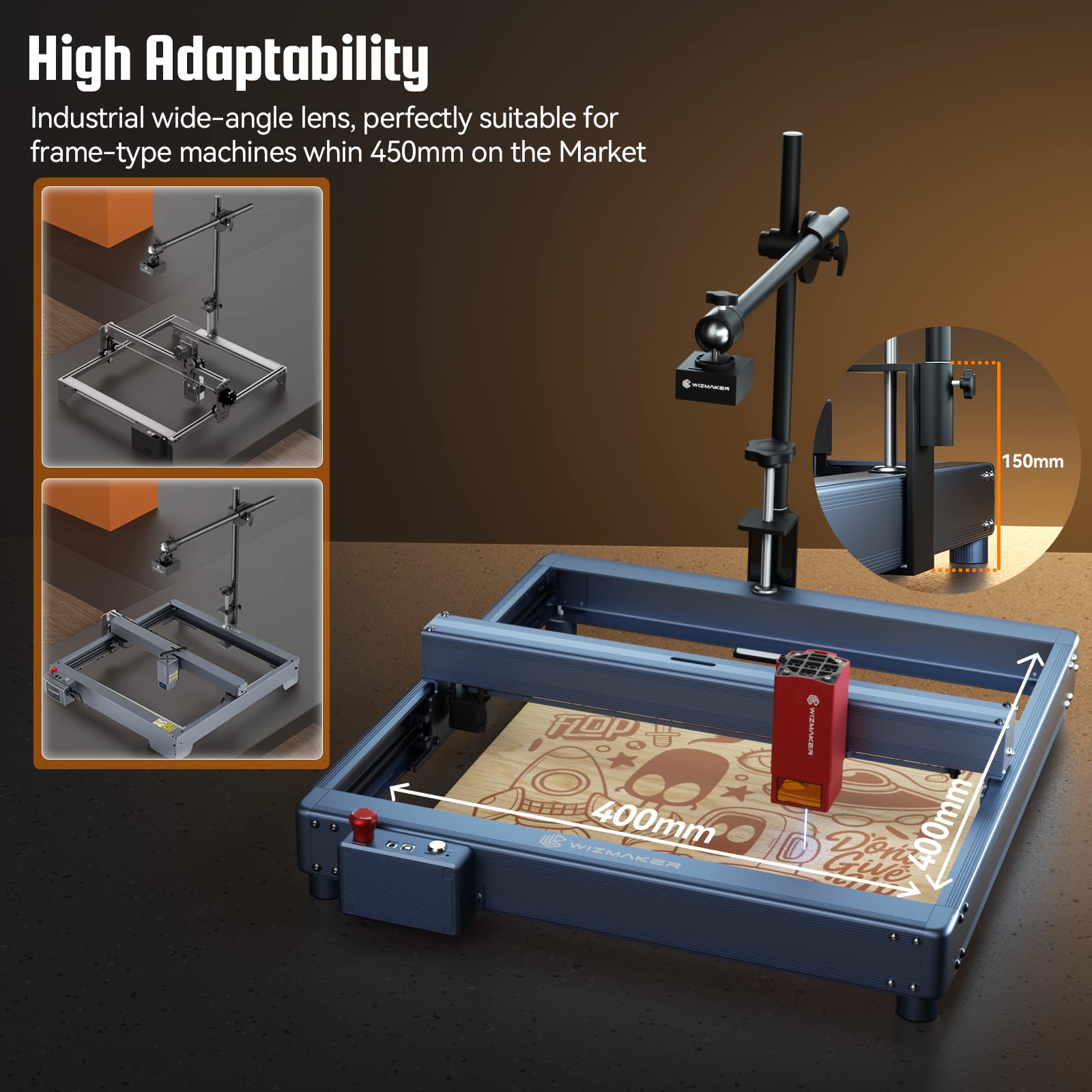 WIZMAKER Lightburn Camera for Laser Engraver, Precise Automatic ...