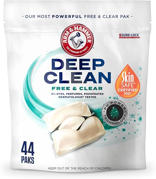 Amazon.com: ARM & HAMMER Deep Clean Free & Clear Laundry Detergent ...