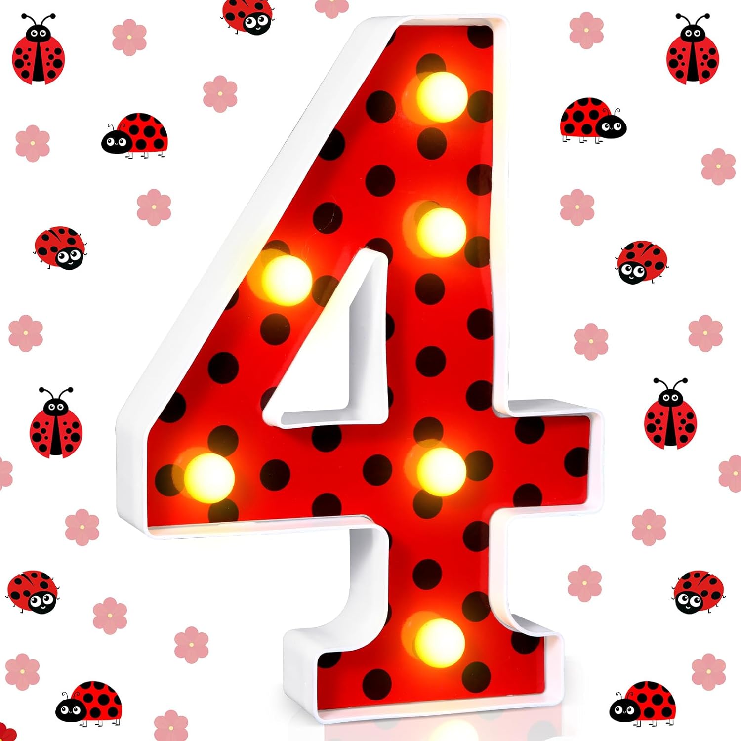 Amazon.com: Havawish Ladybug Birthday Party Decoration Decorative LED ...