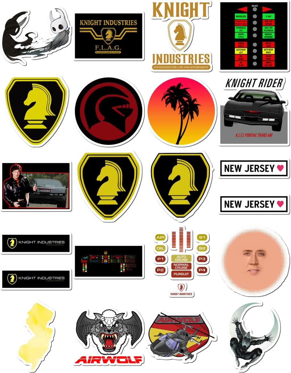 Amazon.com: Stickers Pack 20 Pcs Knight Waterproof Rider Colorful ...