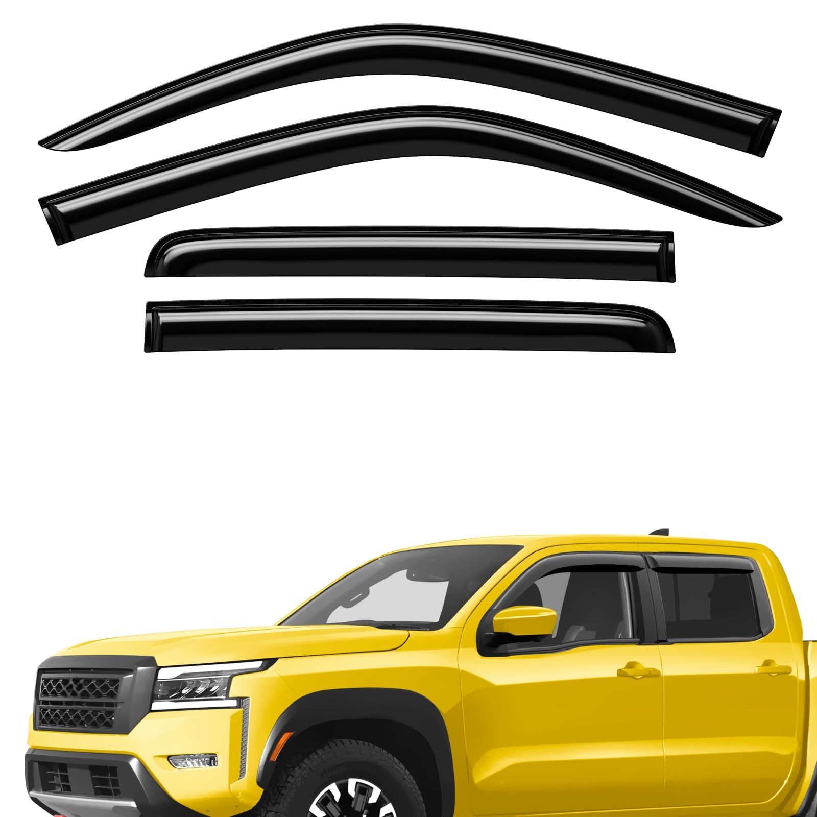 Amazon.com: Extra Durable Window Deflectors Tape-On Window Visors Rain ...