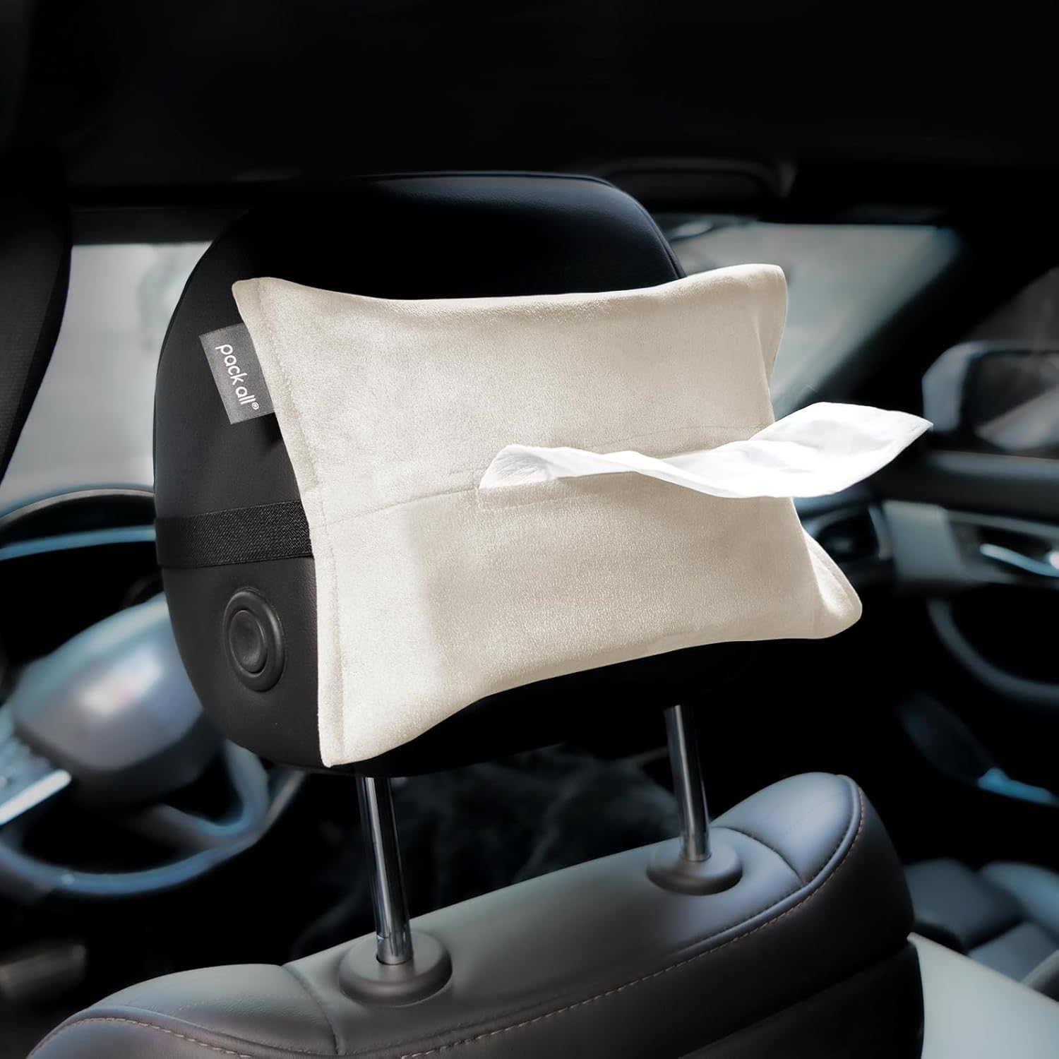 Amazon.com: pack all Car Tissue Holder, Premium Suede Sun Visor Napkin ...