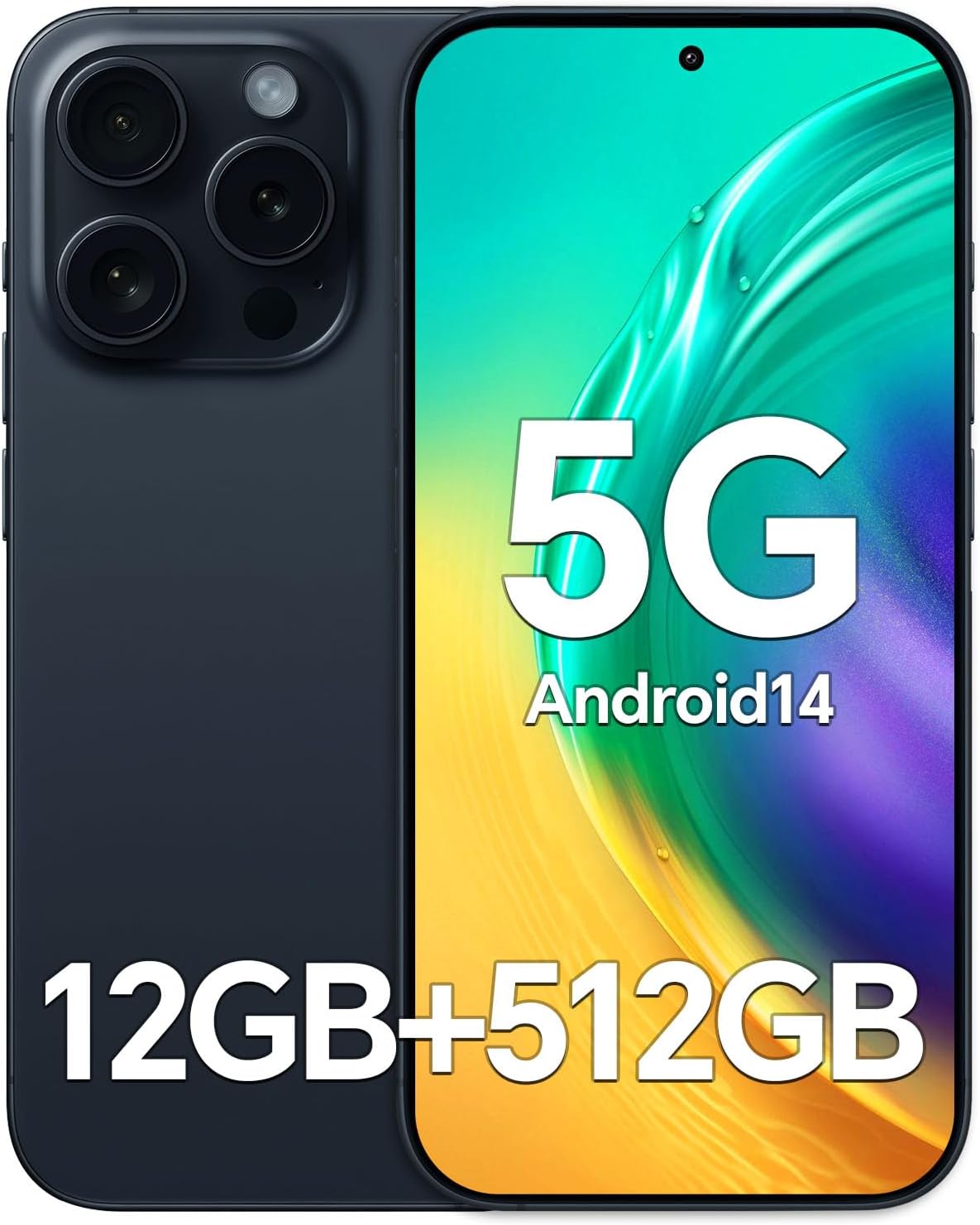 Amazon.com: OFGPPB A16 PROMAX Unlocked Cell Phone,RAM 12GB+512GB ROM ...