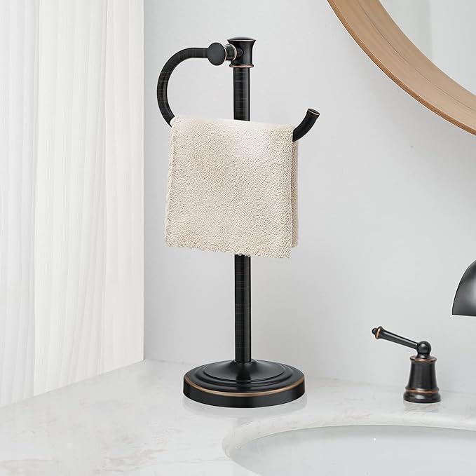 Amazon.com: BESy 17 Inch Oil Rubbed Bronze Stand Towel Bar Hanger Hand ...
