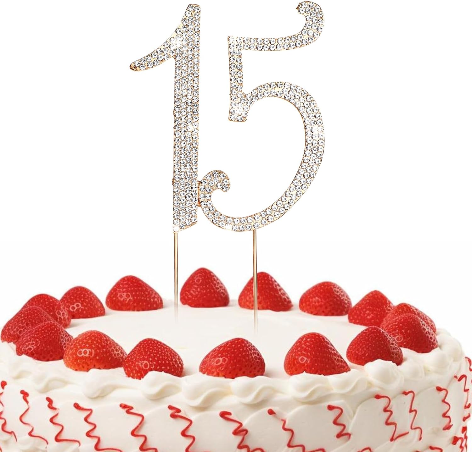 Amazon.com: 15 Cake Topper Sparkly Bling Quinceanera Cake Topper 15th ...