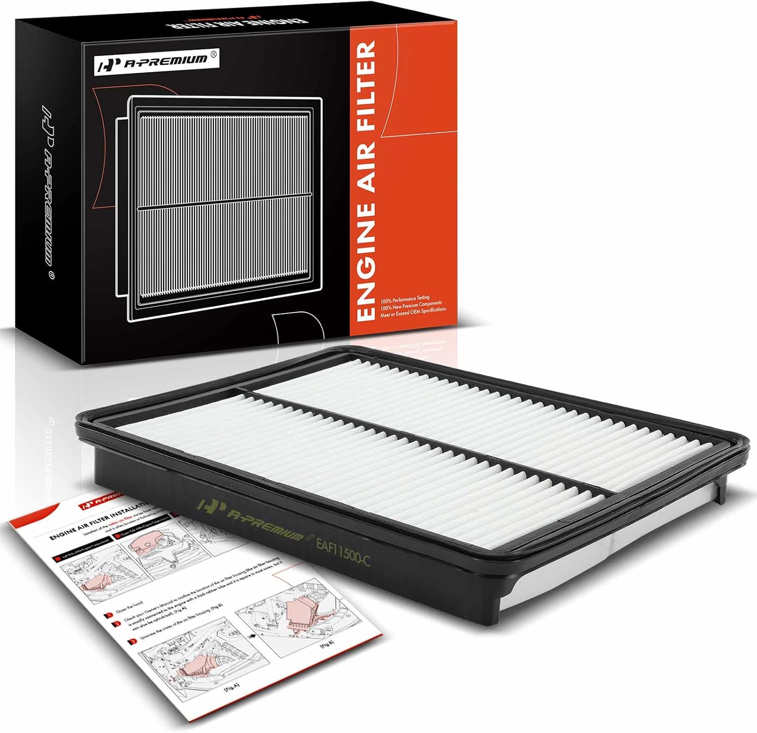 A-Premium Engine Air Filter Compatible with Hyundai Santa Fe, Santa Fe ...
