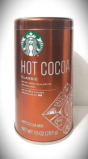 Amazon.com : Starbucks Hot Cocoa Mix Classic 10 OZ Bronze Gift Tin 8 ...