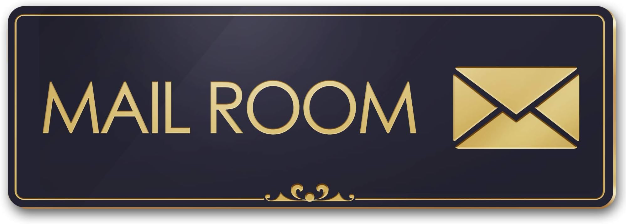 Amazon.com : Mail Room Sign, Black/Gold, Engraved, 3" x 9", Fade ...