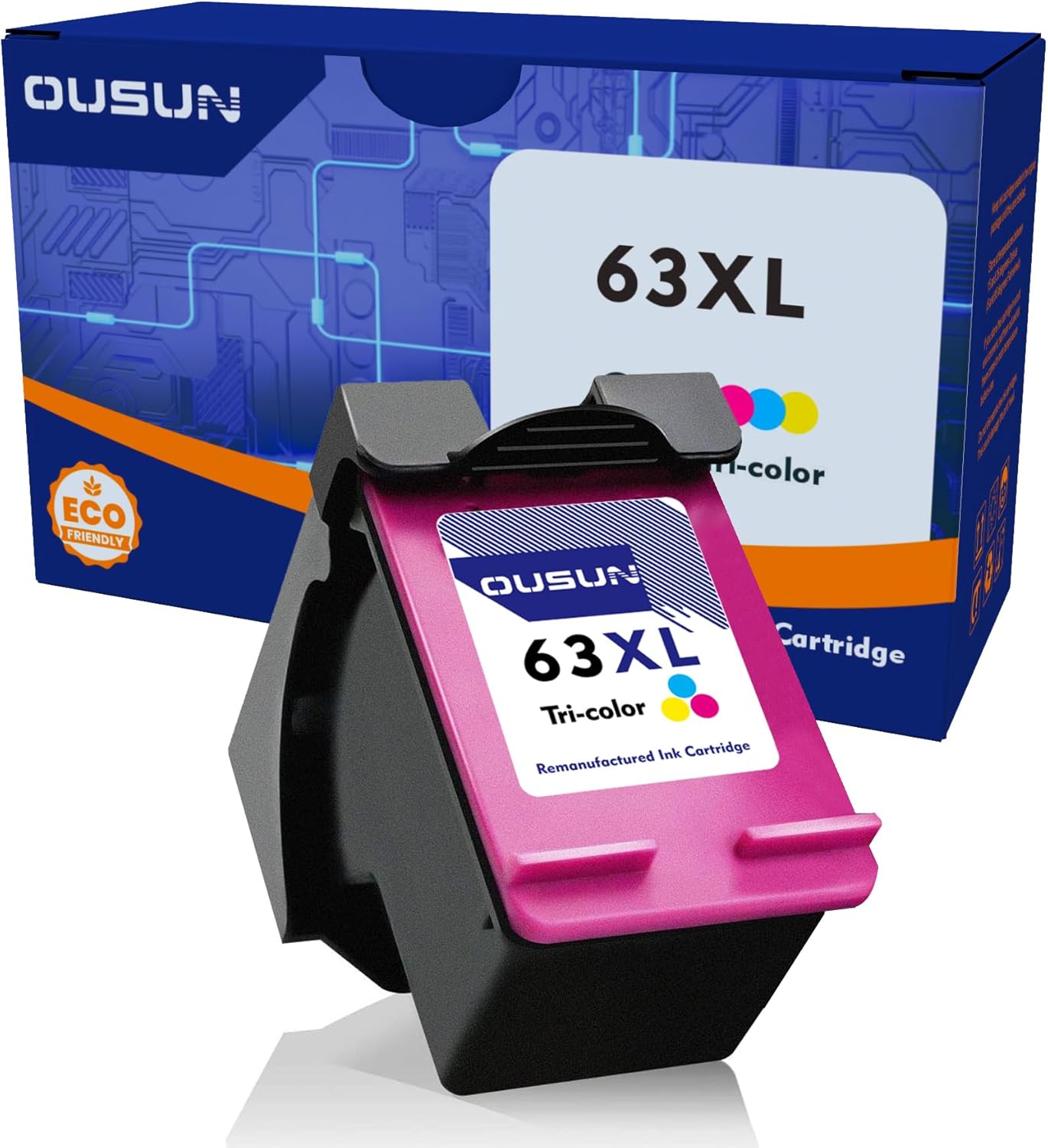 Amazon.com: ousun Remanufactured 63XL Tri-Color Ink Cartridge (1-Pack ...