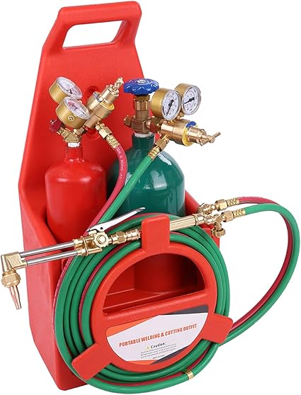 YOXIER Acetylene Welding Cutting Torch Kit, 4L Oxygen & 2L Acetylene ...