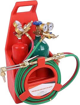 YOXIER Acetylene Welding Cutting Torch Kit, 4L Oxygen & 2L Acetylene ...