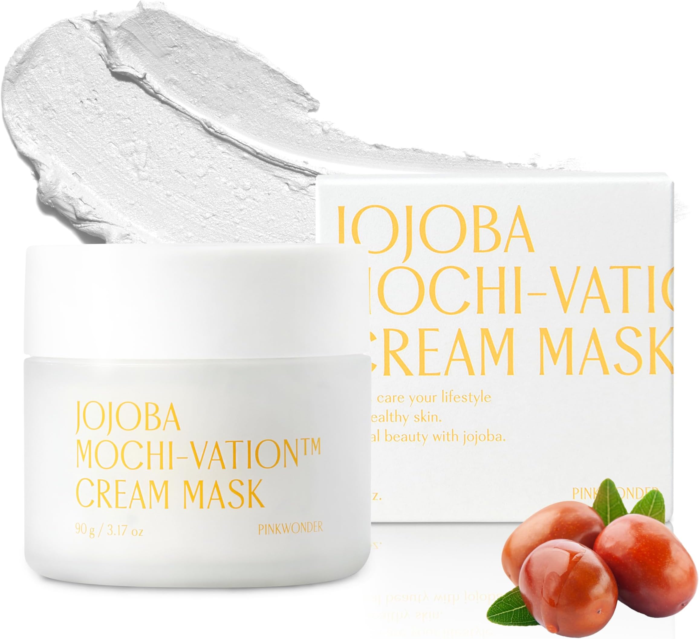 Amazon.com : PINKWONDER Jojoba Mochi-Vation™ Cream Mask 3.17oz (90g), Clay Mask with Organic ...