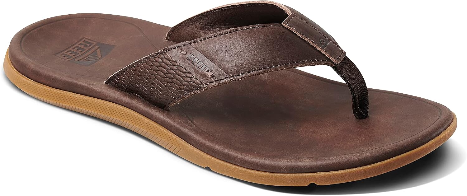 Amazon.com | Reef Men's Leather Santa Ana Flip-Flop | Sandals