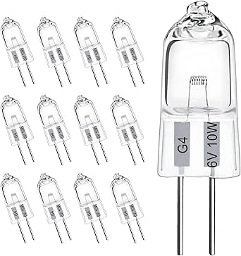 LedWekei G4 Halogen Bulbs,6v 10w Bulb,Mini Spotlight Bulbs 2 Pin Clear ...