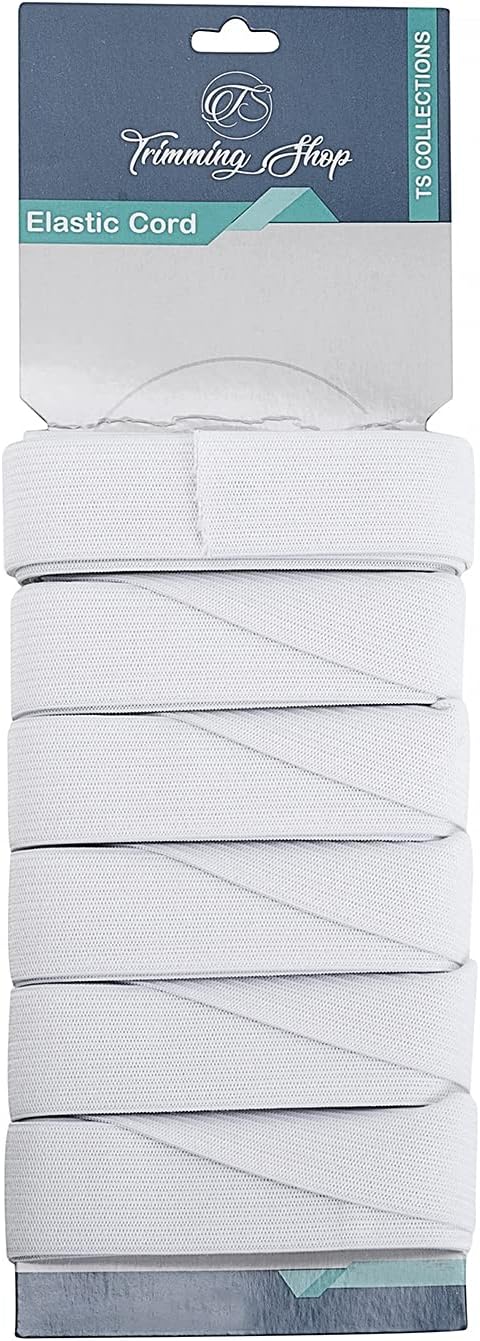Trimming Shop 25 mm Wide White Elastic Ribbon for Sewing and Craft ...