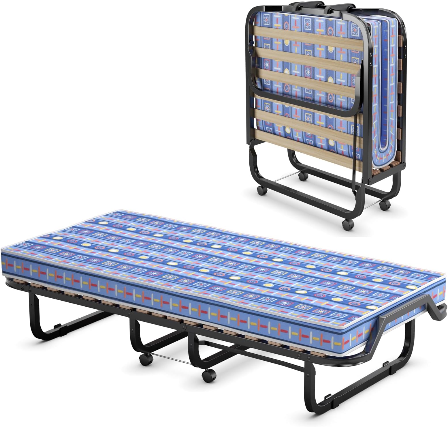 GOPLUS Lit Pliant 1 Personne 80x190CM, Lit Pliant Adulte avec Matelas ...