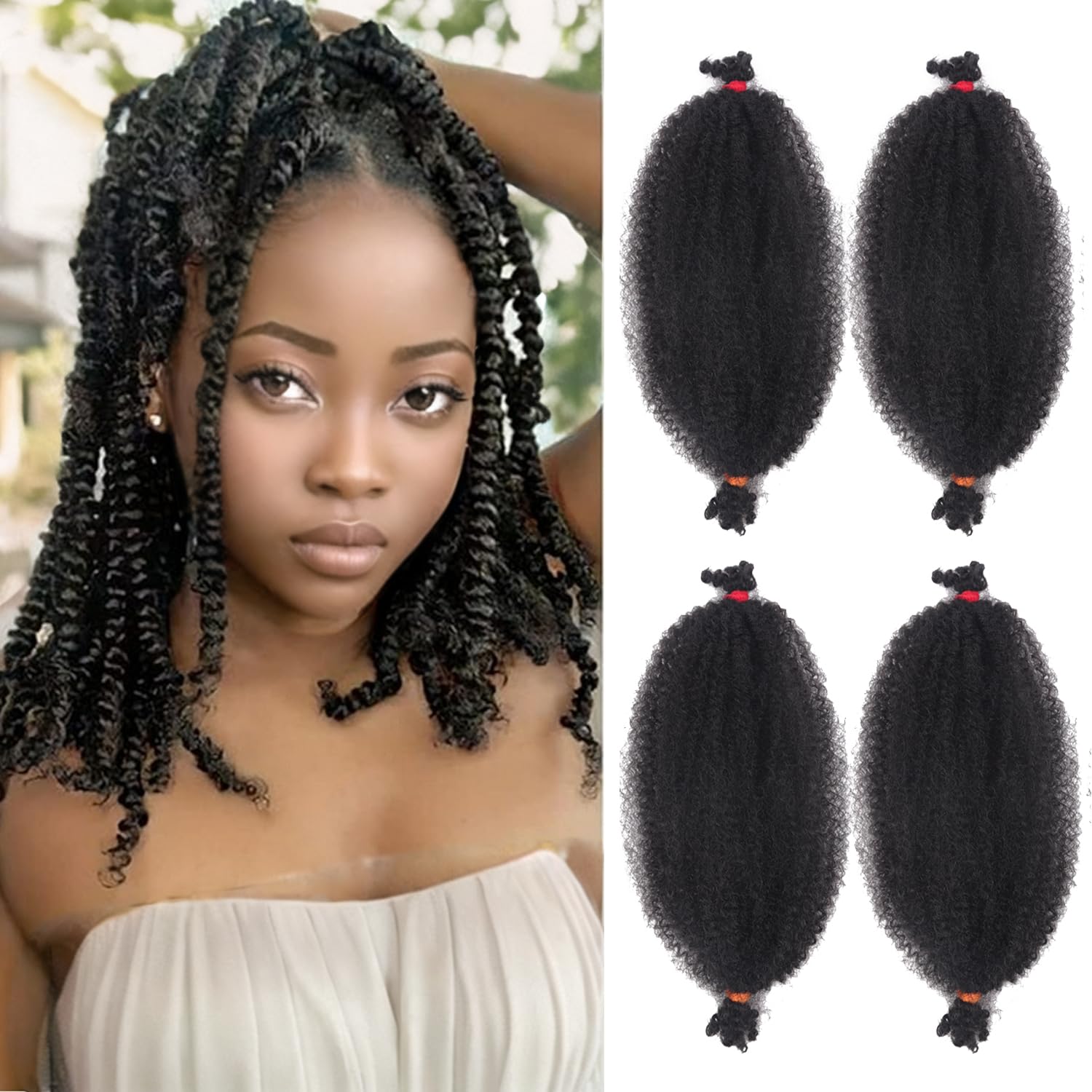 Amazon.com : Springy Afro Twist Hair 12 Inch Pre stretched Kinky Spring ...