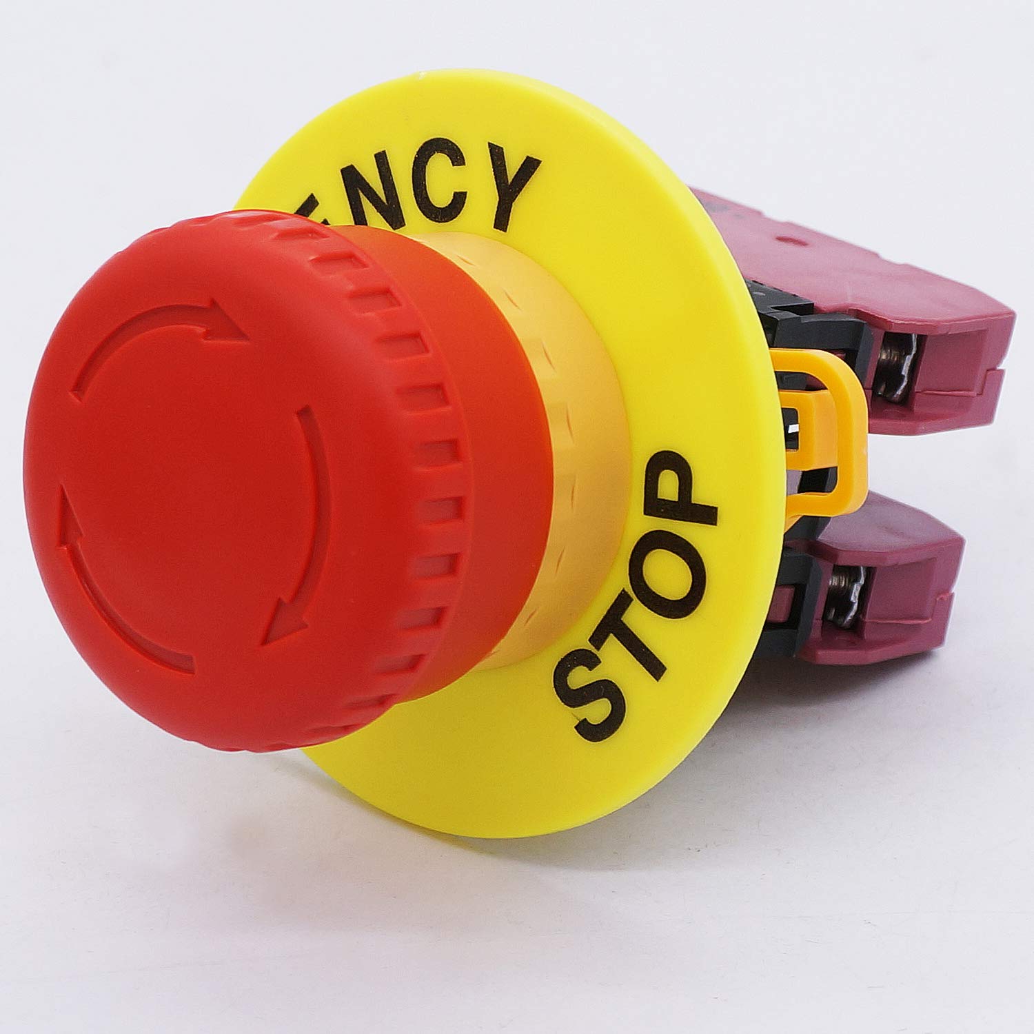 Snapklik.com : 22mm 2 NC Red Mushroom Latching Emergency Stop Push ...