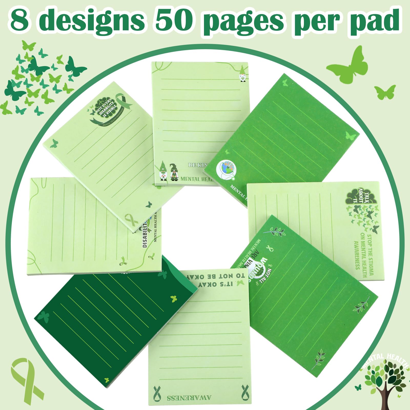 Snapklik.com : 32 Pads Mental Health Sticky Notes Bulk 3 X 4 Inch ...