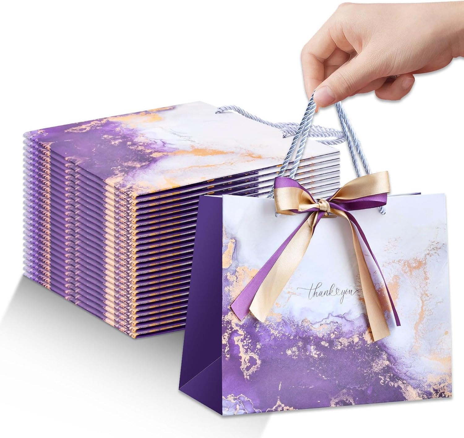 Amazon.com: 24Pack Medium Gift Bags with Handles,Purple Birthday Gift ...