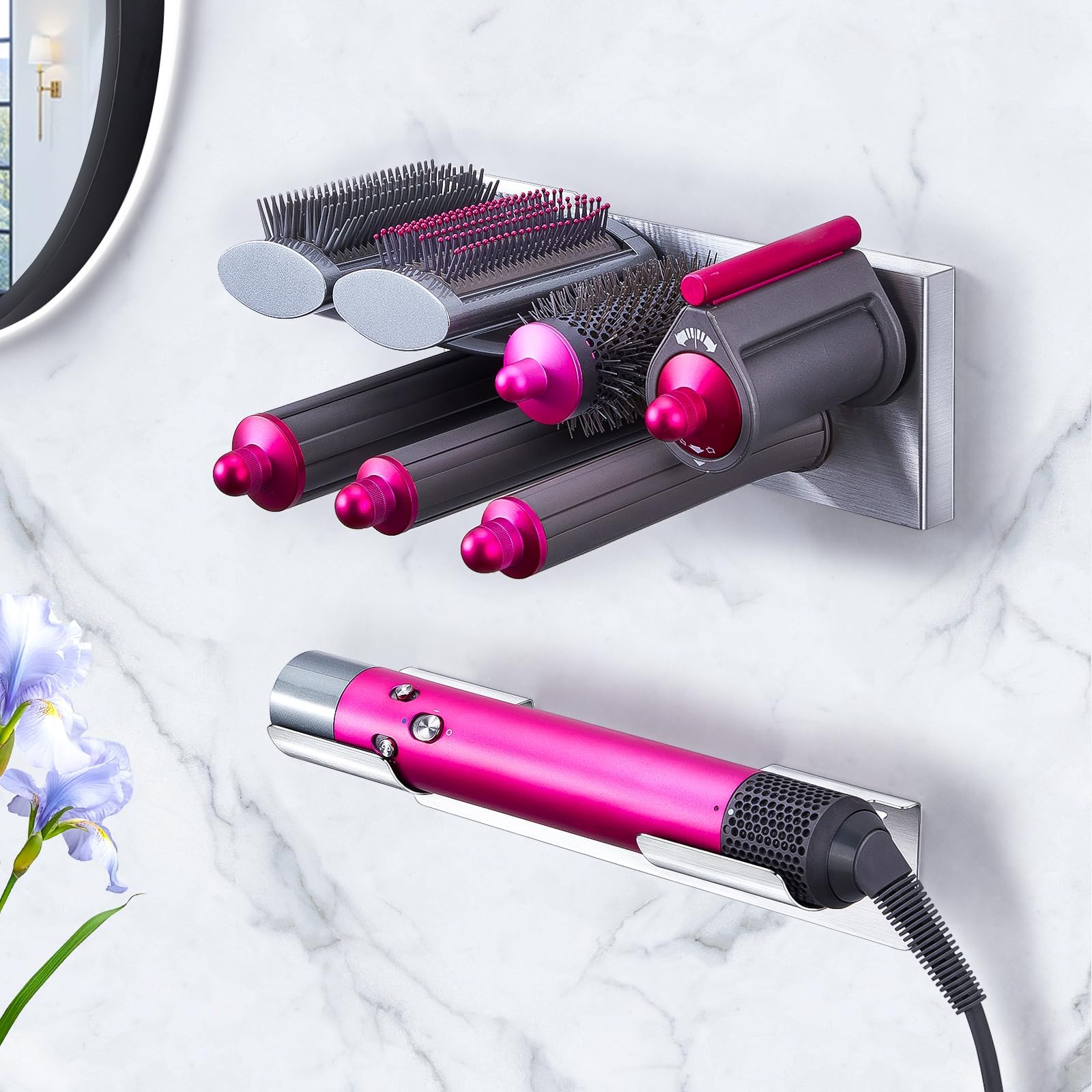 YYBO Wall Mount Holder for Curling Irons Wands Accessories Styler ...