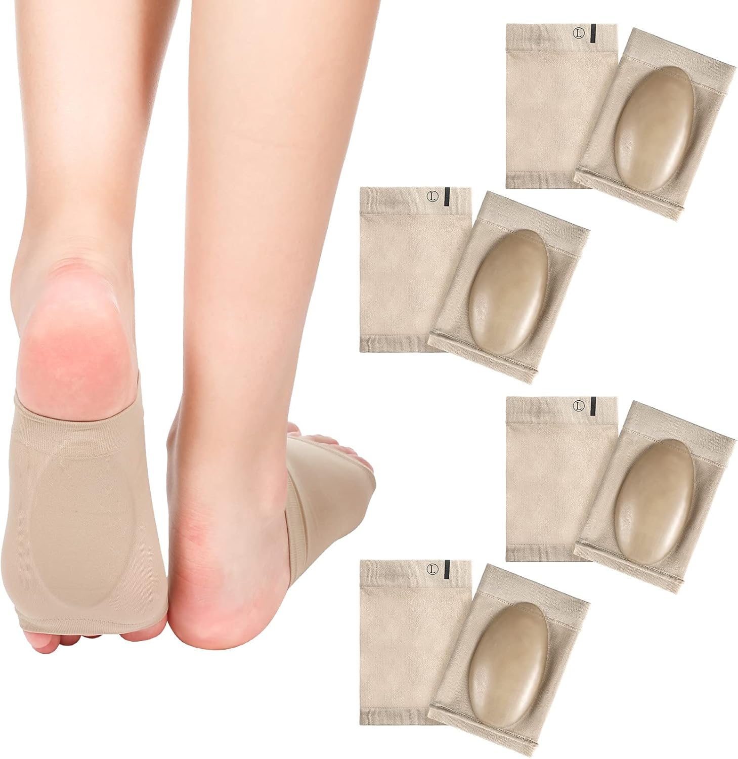 Amazon.com: 4 Pairs Compression Arch Support Sleeves with Gel Pad ...