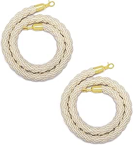 Amazon.co.jp: SAFWEL VIP Rope Braided Beige Hemp Rope with Gold Plated ...