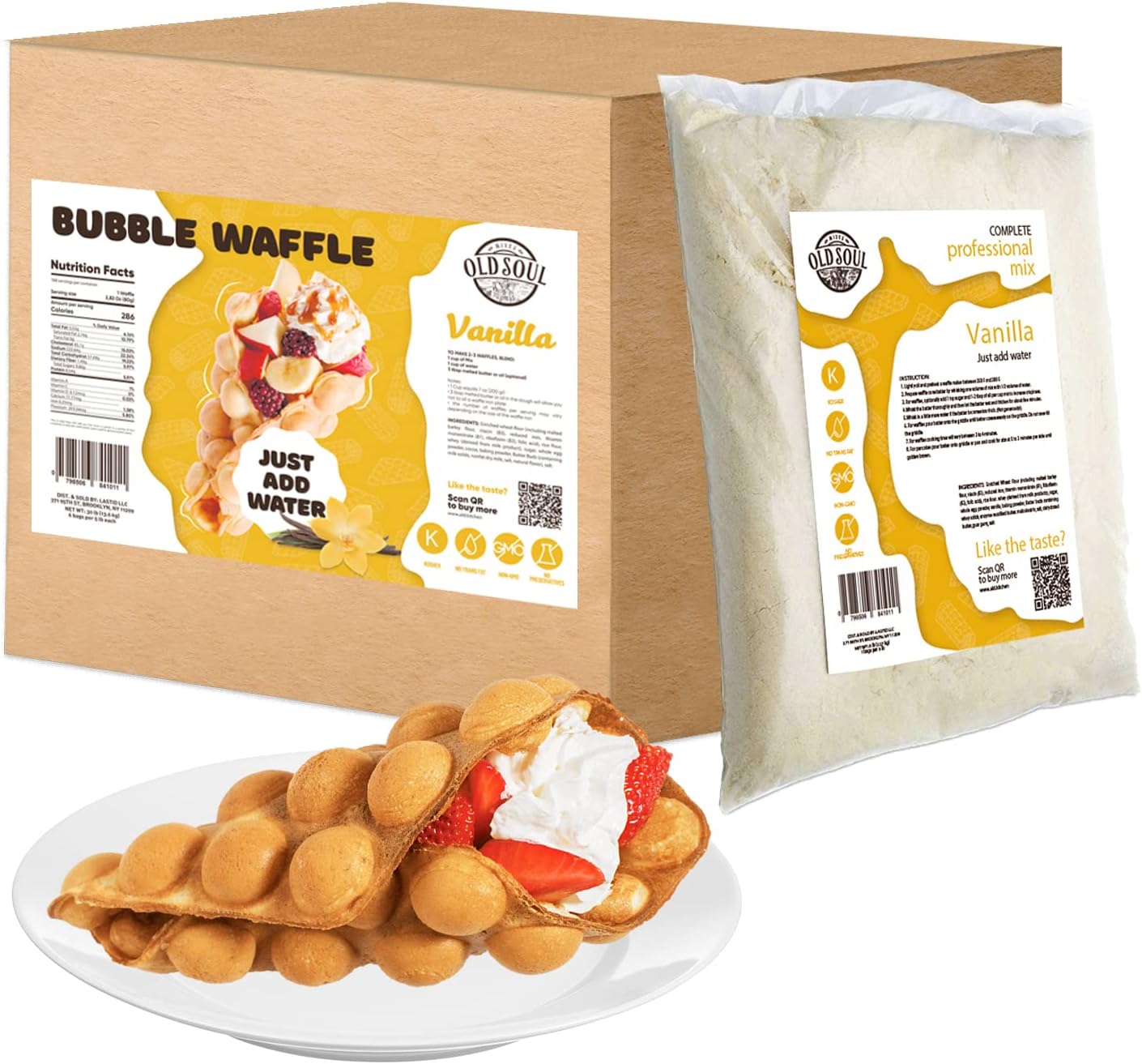 Amazon.com : Bubble Egg Bubble Waffle Mix (Vanilla, 4.6Lb) : Grocery ...