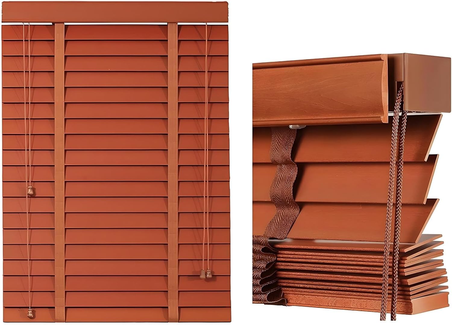 Amazon.com: 2" Slats Faux Wood Blinds for Indoor Windows 28" 35" 40" 43 ...