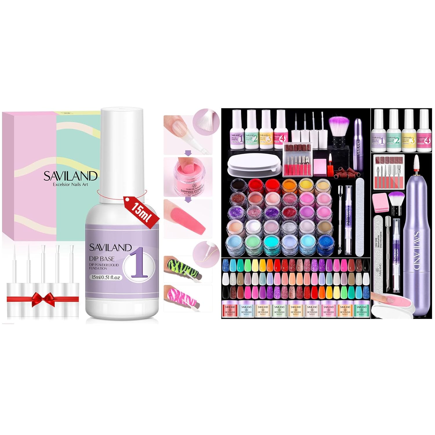 Amazon.com: Saviland Dip Powder Base: Vitamin E Ultra Adhesive Dip ...