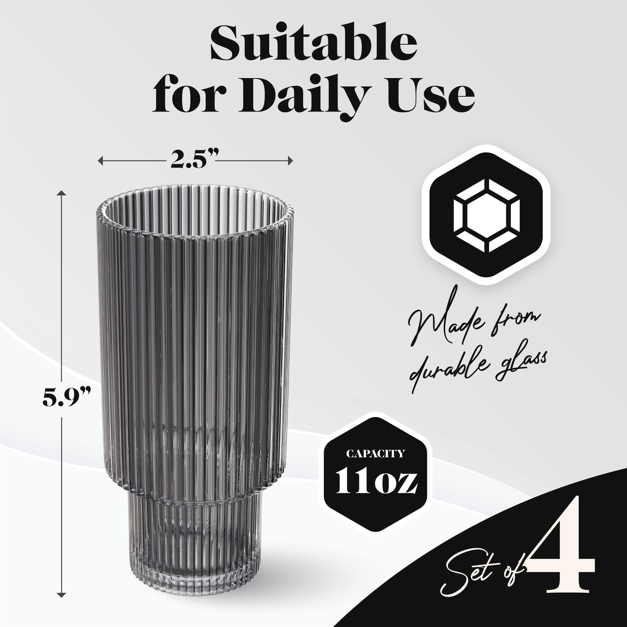 Snapklik.com : American Atelier Vintage Art Deco Fluted Drinking ...