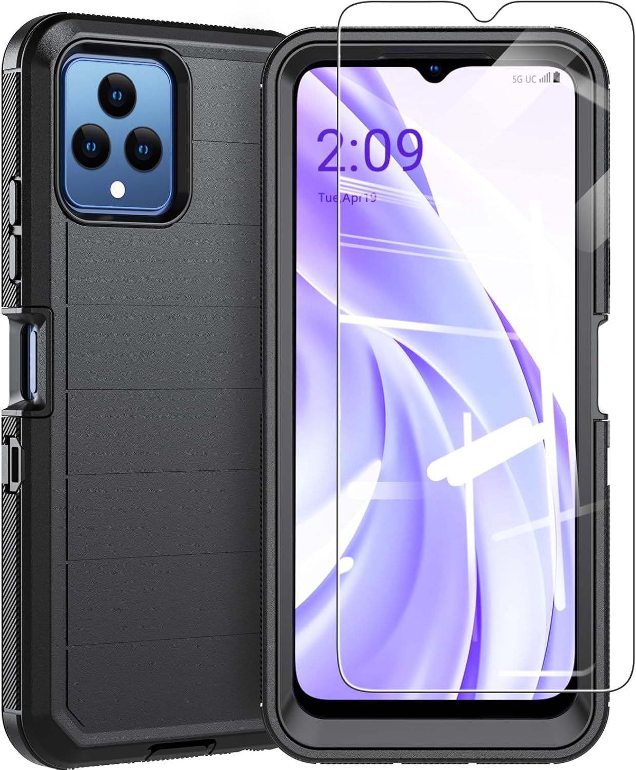 Amazon.com: BESINPO for T-Mobile Revvl 6X 5g Case Revvl 6 5G Case with Glass Screen Protector ...