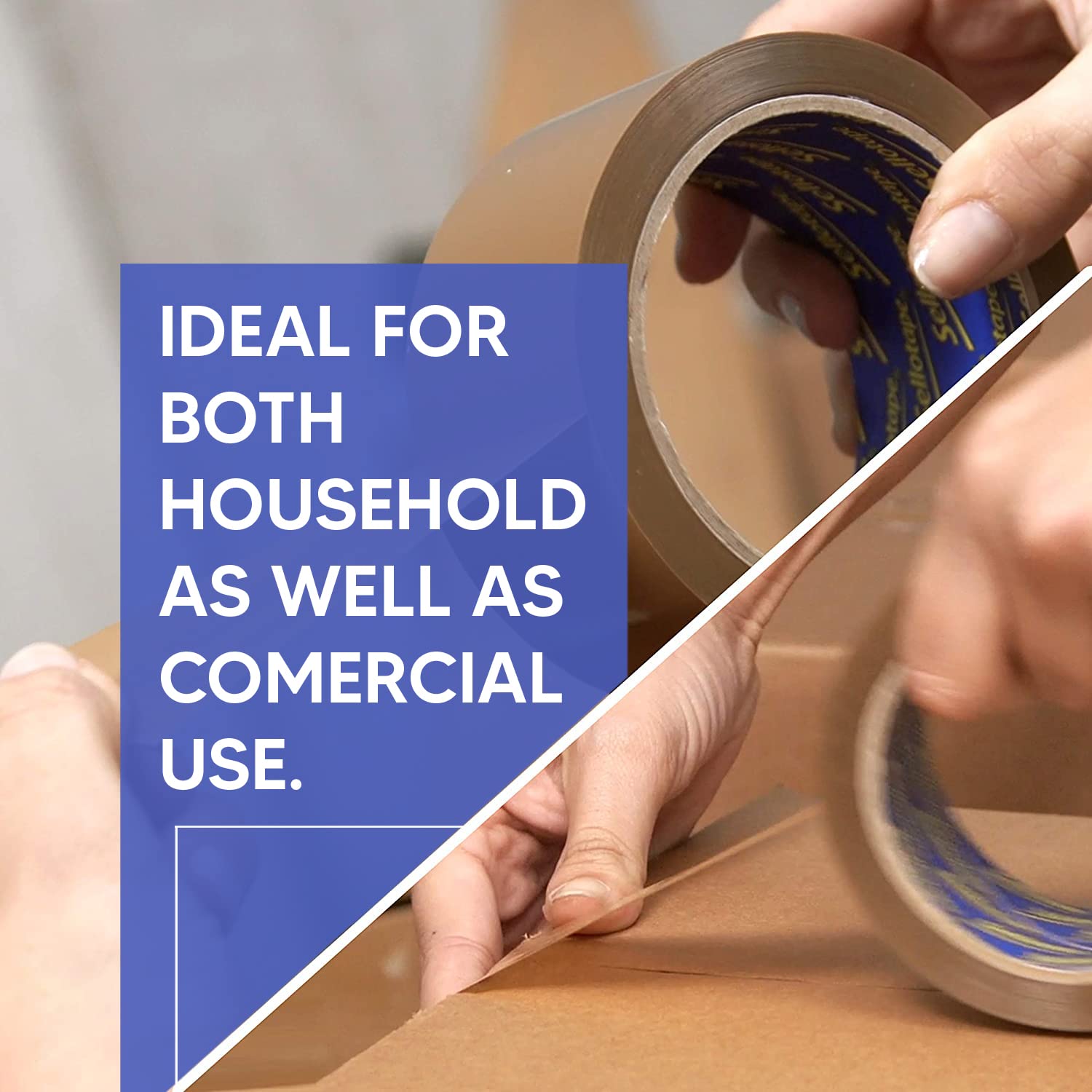 Venuscello 6 x Brown Parcel Packaging Tape 48mm x 66m Ideal for ...