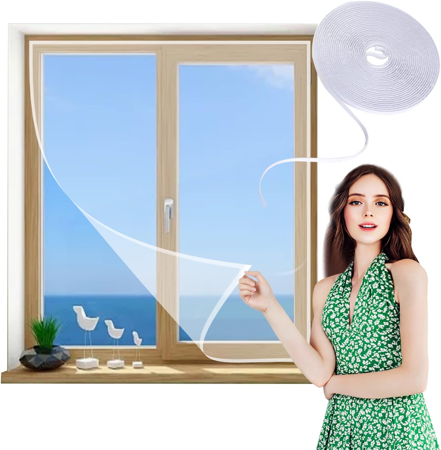 Mosquitera de Malla para Ventana, Cortina de Malla Autoadhesiva para ...