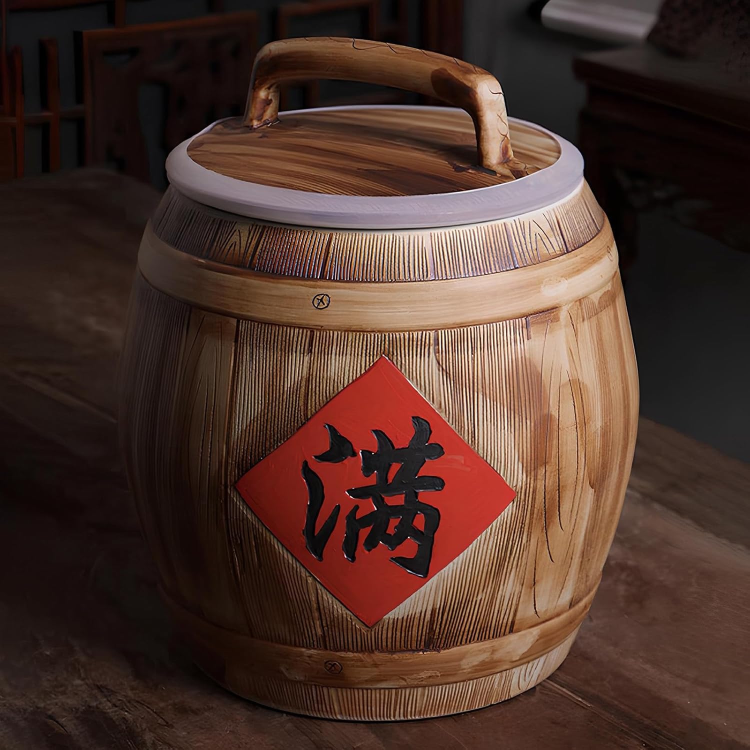 Amazon.com: ETBEREAL Ceramic Rice Container, Ceramic Rice Cylinder with ...