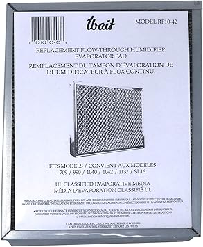 Wait Replacement Flow-Through Humidifier Evaporator Filter Pad RF10-42 ...