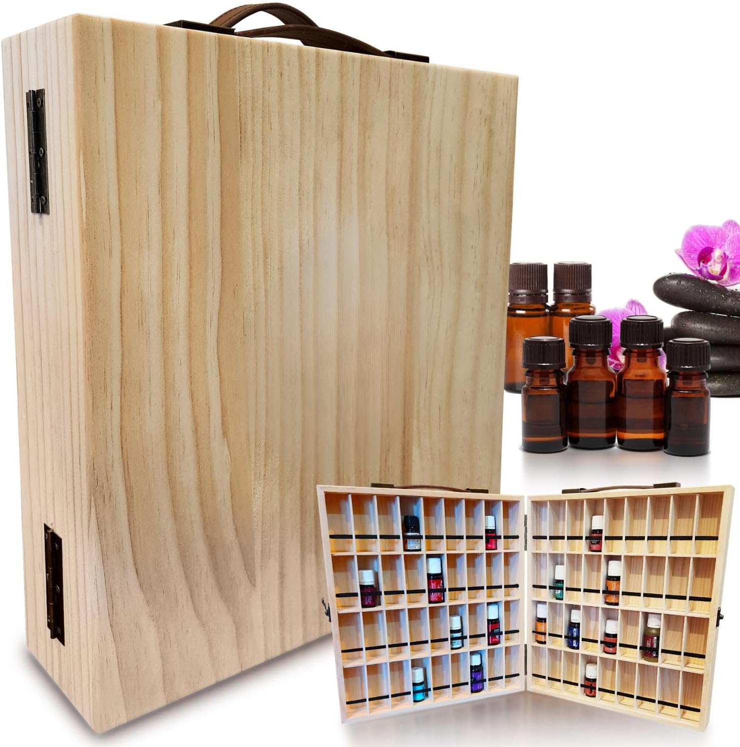 Amazon.com: Essential Oil Storage Box for 72 EO Bottles 5mL, 10mL, 15mL ...