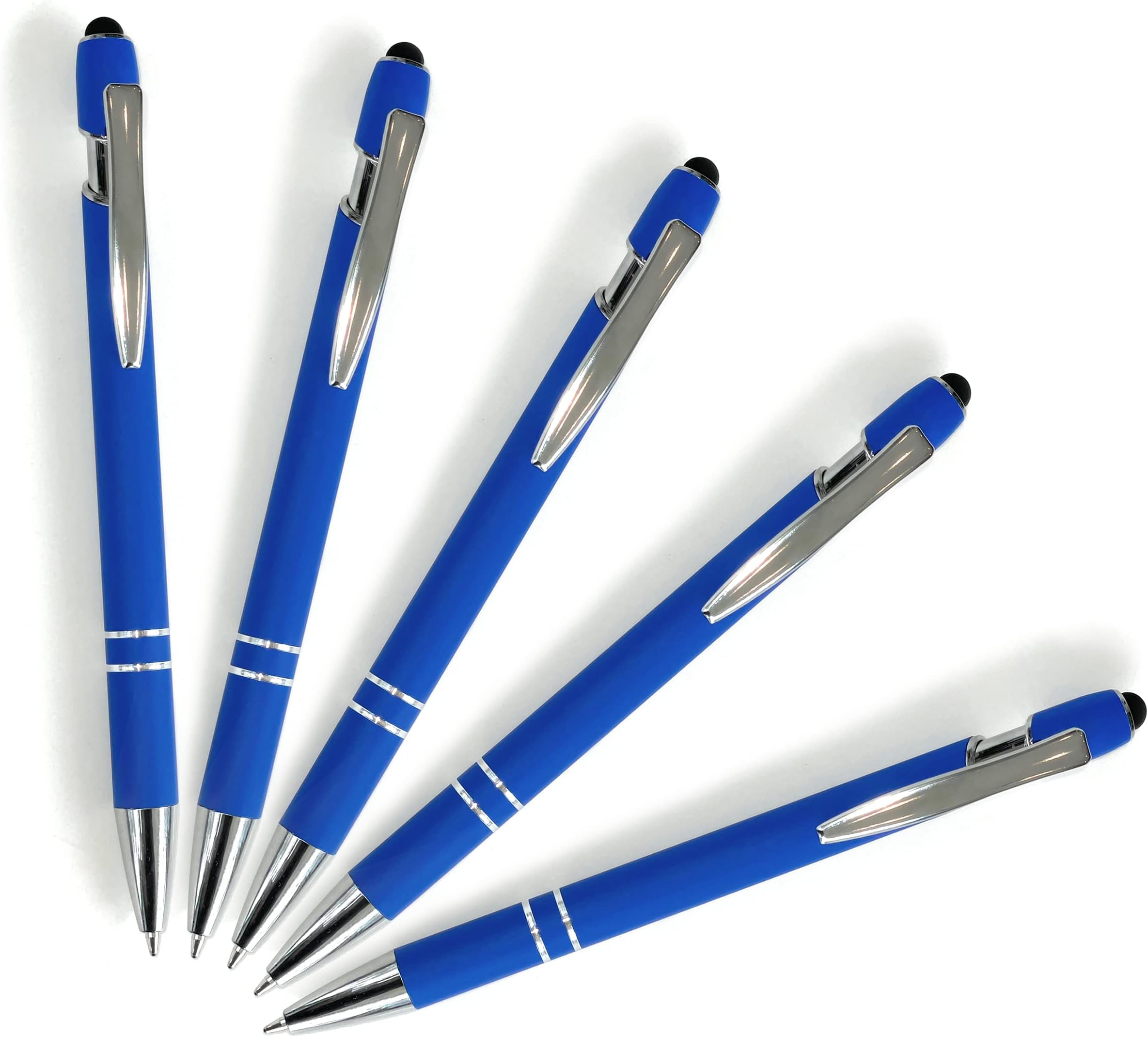 Amazon.com: Pack of 5 Rubberized Comfort Soft Touch 2 in 1 Ballpoint ...